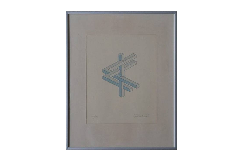 Litografia, Impossible figures, Oscar Reutersvärd, Szwecja – Midmod.pl